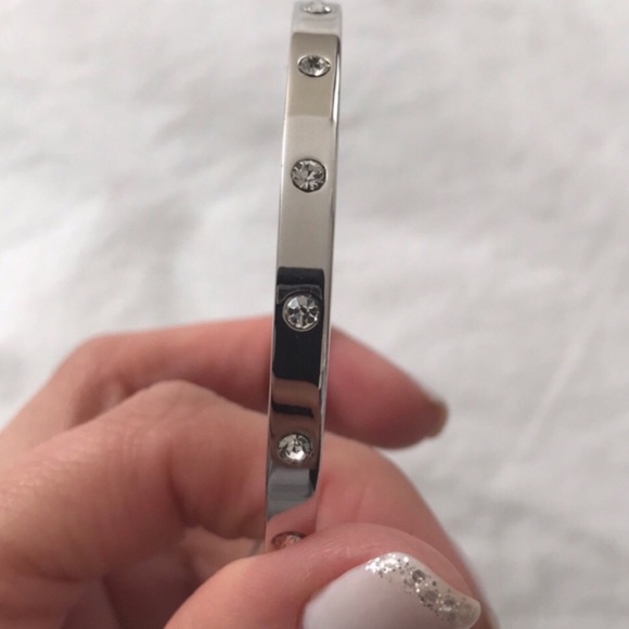 kate spade | Jewelry | Kate Spade Set In Stone Hinged Bangle Silver ...